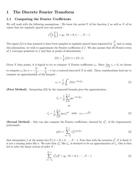 SOLUTION Fourier Analysis The Discrete Fourier Transform Studypool