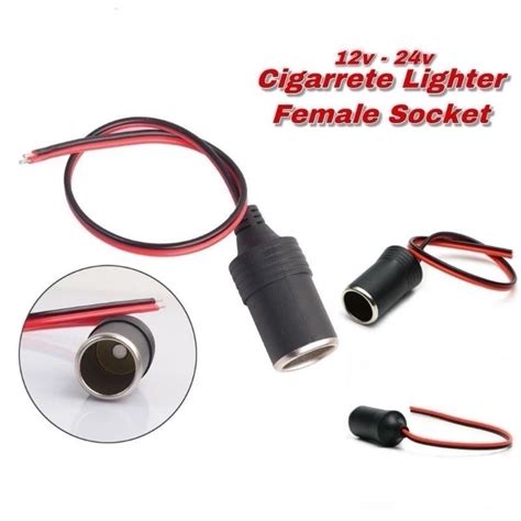 Ready Stock Car Socket Lighter Female 12V 24V Car Cigar Cigarette Auto Female Lighter Socket