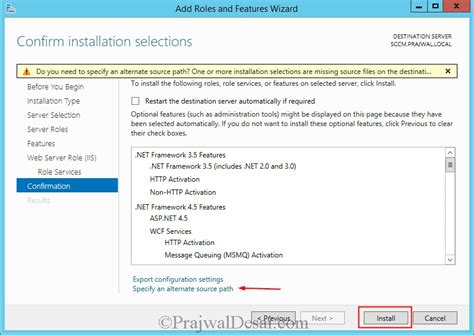 Installing Prerequisites For Configuration Manager