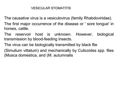 Vesicular Stomatitis تشخيصات Ppt