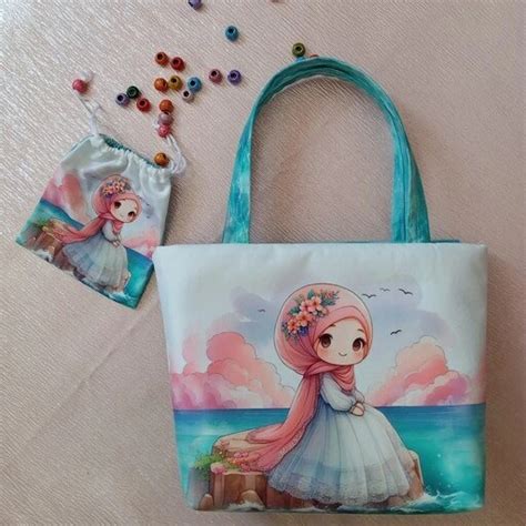 خرید و قیمت کیف دخترونه طرح دختر دریا جنس مخمل پورشه گرم بالا ترب