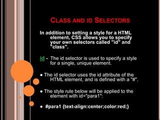 Introduction To CSS PPTX