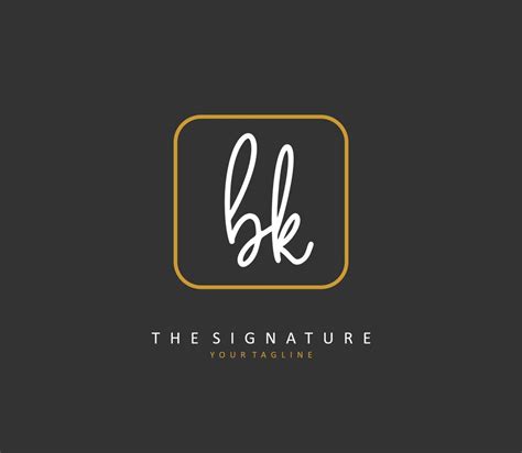 Si K Bk Inicial Letra Escritura Y Firma Logo Un Concepto Escritura