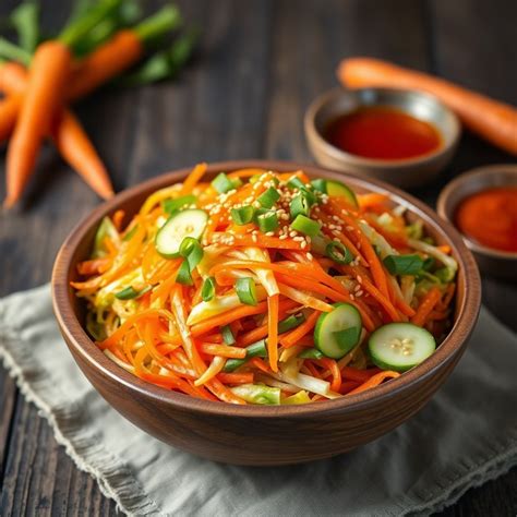 Spicy Carrot Cabbage Kimchi Salad Mr Cook