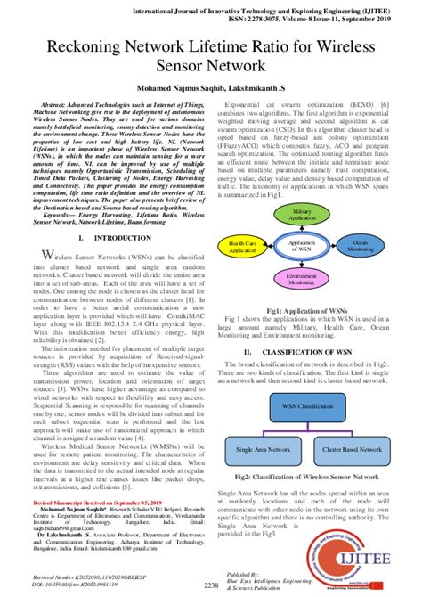 Pdf Reckoning Network Lifetime Ratio For Wireless Sensor Network