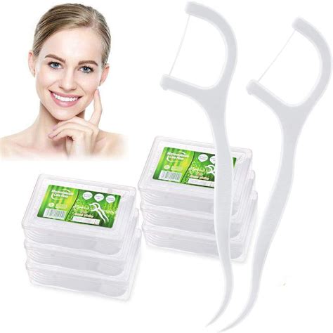 Leioua Dental Floss Picks 300 Counts Unflavored Durable