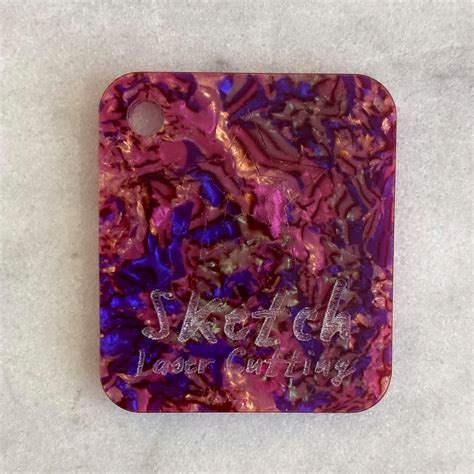 Celluloid Abalone Shell Acrylic 3mm Cerise Cas08 Seconds Sketch