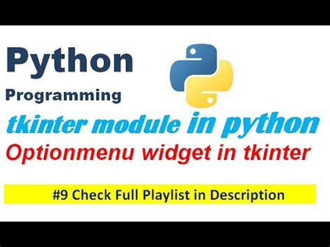 Optionmenu Widget In Tkinter Python Programming Edutainment