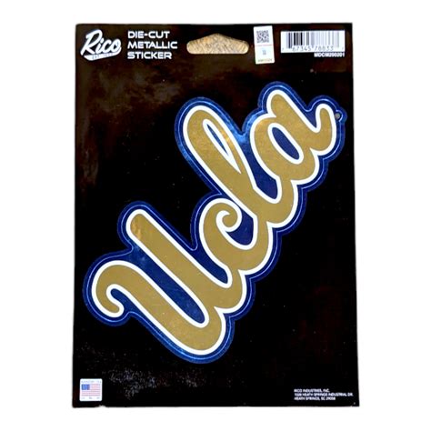 Ucla Script Medium Metalic Cut Decal Campus Store