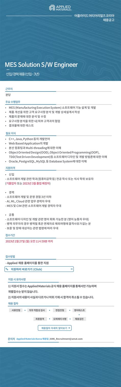 Mes Solution Software Engineer 공모전 대외활동 링커리어
