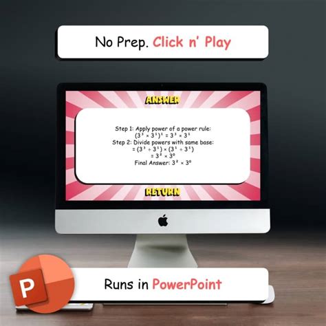 Simplify Expressions All Exponent Rules Bird Brain Math Game No Prep