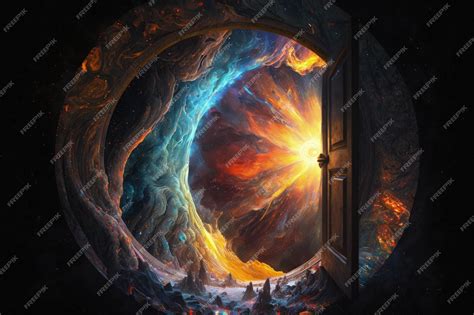 Premium Ai Image Dimensional Portal In The Middle Of Space Wormhole