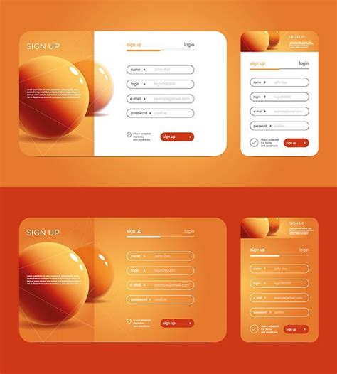 Yellow Colour Login Form Design Web Log In User Interface For Your Mobile App Ui Ux