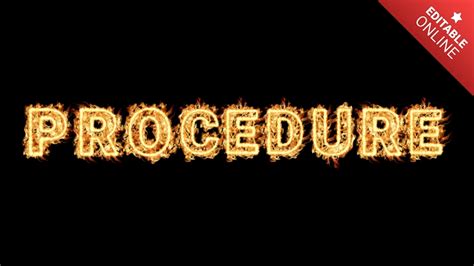 Procedure Fire Font Text Effect Generator
