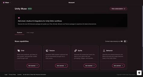 can i opt out of content data sharing for unity muse unity support help center