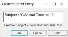 Custom Filter Entry Dialog