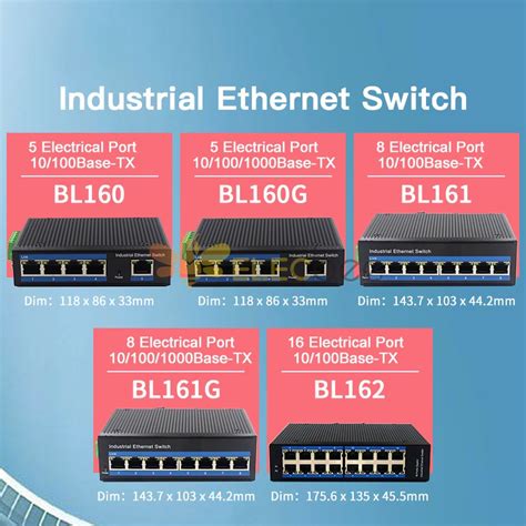 Elecbee Poe Switch Ethernet Switch Gigabit Industrial Switches Shielded Ports Fanless Extend