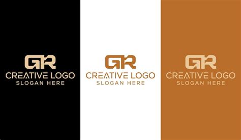Letra inicial gr diseño de logotipo monograma signo moderno creativo símbolo icono Vector Premium