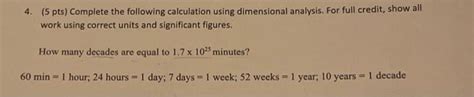 Solved 4 5 Pts Complete The Following Calculation Using