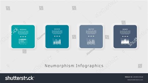 Neumorphism Infographics Template Chart Diagram Web Stock Vector Royalty Free 2034533534
