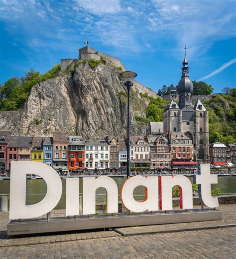 View Of Dinant A Popular Tourist City On The Shores Of River Meuse In Belgian Ardennes