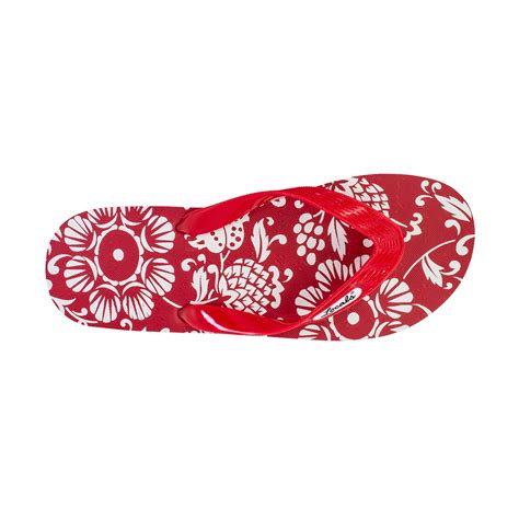 Locals X Kahala Womens Slippah Dukes Pareo Surfer Red Locals