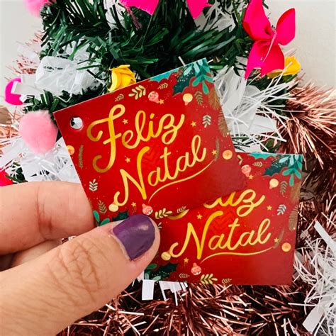 50 Mini Tags De Natal Feliz Natal Tag Para Encomenda Etiqueta De