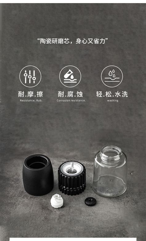 玻璃瓶研磨器调味罐调料瓶黑白胡椒花椒手动研磨厨房用品海盐研磨 阿里巴巴
