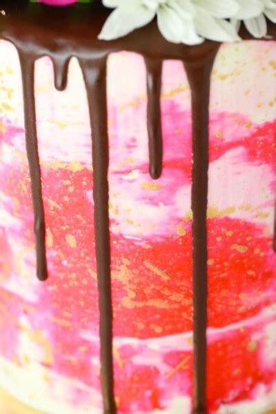 Pink Painted Buttercream Drip Cake Mom Loves Baking