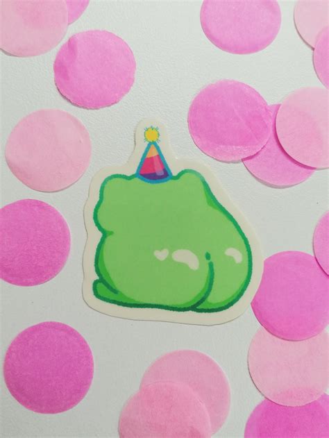 Booty Frog Sticker — Lapin Crafts