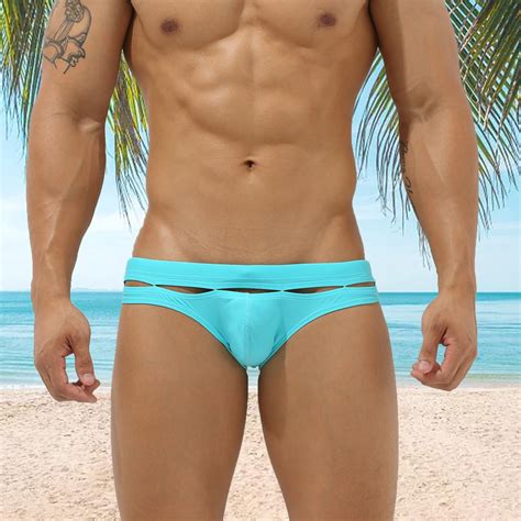 Mens Shorts Swimming Trunks Low Waist Lace Triangular Printing Hot