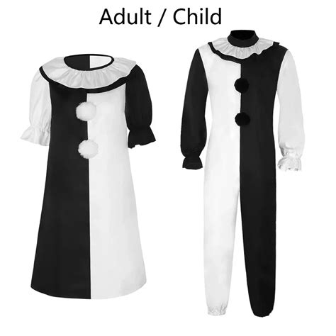 Movie Terrifier Art Clown Joker Cosplay Costume Disguise Jumpsuit Dress
