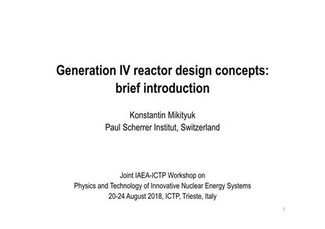 Pdf Generation Iv Reactor Design Concepts Brief Introductionindico