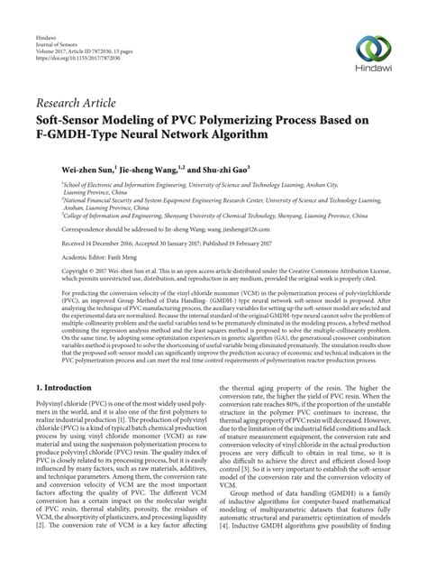 pdf soft sensor modeling of pvc polymerizing process based on f gmdh