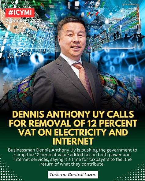 Turismo Dennis Anthony Uy Calls For Removal Of 12 Percent Vat On