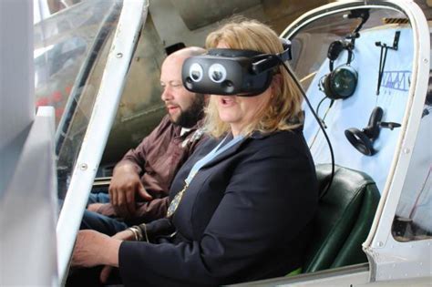 High Sheriff Enjoys Flight Simulator At Aviation Museum