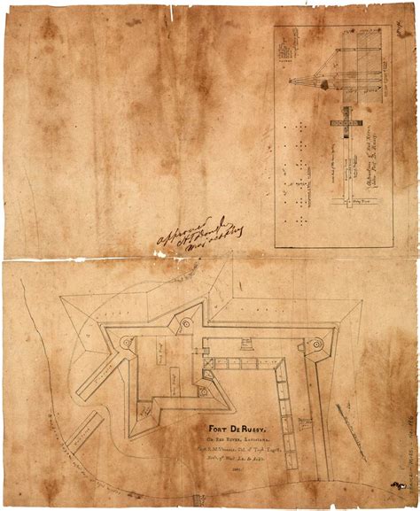 14 March 1864 Maps Of Fort Derussy On The Red River Louisiana Civil