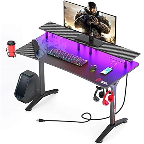 Seven Warrior Gaming Desk 55inch With Led Lights And Power Outlets
