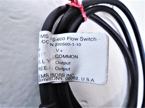 Gems FS 600 Series Stainless Flow Switch P N 230500 1 10 W Cable