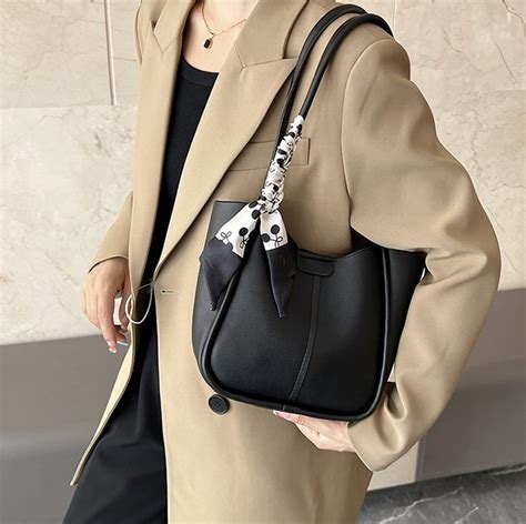 Handbag Woman With Twilly Bag Ladies Fashion Tote Bag Shoulder Beg