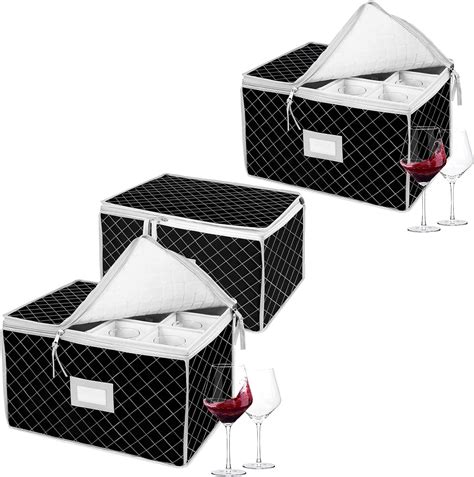 Veronly 3pack China Storage Containers Stemware Storage