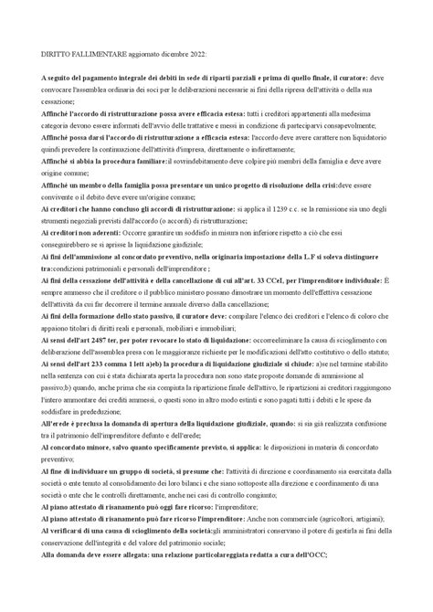 Diritto Fallimentare Lmg 01 Giurisprudenza Pegaso Completo Aggiornato