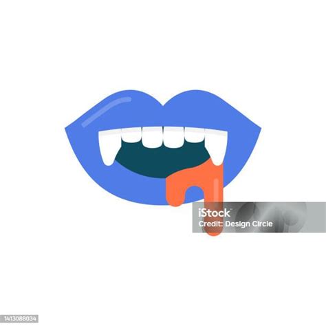 뱀파이어 치아 벡터 플랫 아이콘 디자인 일러스트레이션 흰색 배경에 할로윈 기호 Eps 10 파일 이빨에 대한 스톡 벡터 아트 및 기타 이미지 Istock