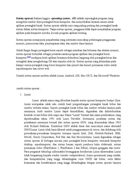 Pdf Contoh Sistem Operasi Dokumen Tips