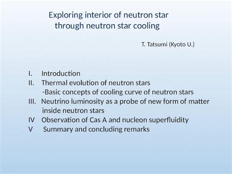 Pptx Exploring Interior Of Neutron Star Through Neutron Star Cooling