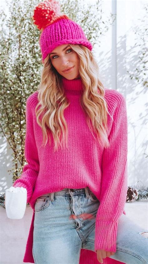 Pink Ribbed Knit Sweater Groovy Mimi