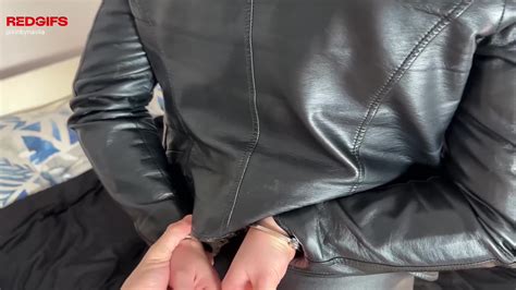 Blowjob In Handcuffs While Wearing Tight Leather Clothes