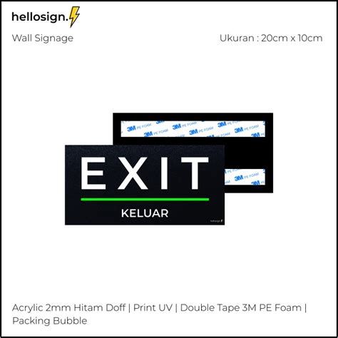 Jual Sign Akrilik EXIT Print Papan Nama Tulisan Akrilik Sign Dinding Shopee Indonesia