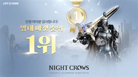 위메이드 나이트 크로우 양대 마켓 인기 1위 기록 Zdnet Korea