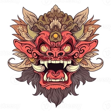Ai Generated An Illustration Of A Barong With A Red Face And Brownish